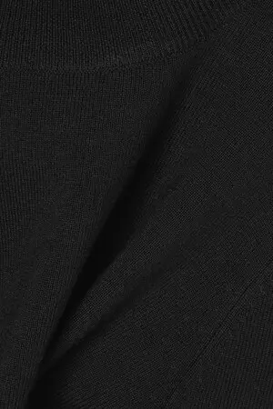 Monse Cropped Open-back Leather-trimmed Merino Wool-blend Top