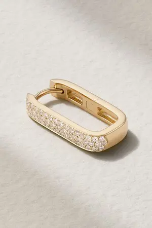 Jacquie Aiche Mini 14-karat Diamond Single Hoop Earring - Gold