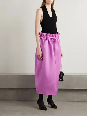 Khaite Ember Gathered Silk-gazar Maxi Skirt