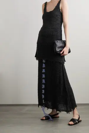 THE ROW Estafer Embroidered Silk Midi Skirt