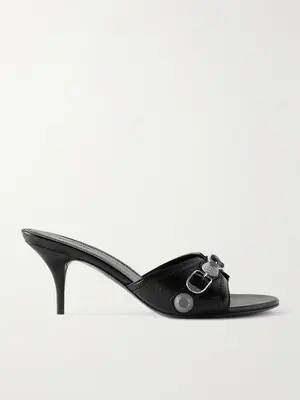 Balenciaga Cagole Studded Leather Mules