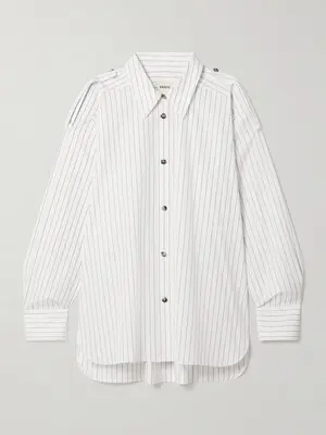 Khaite Tamal Oversized Striped Cotton-poplin Shirt