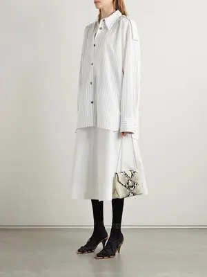 Khaite Tamal Oversized Striped Cotton-poplin Shirt