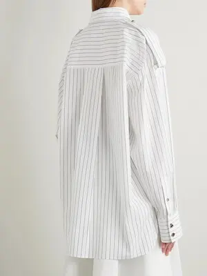 Khaite Tamal Oversized Striped Cotton-poplin Shirt