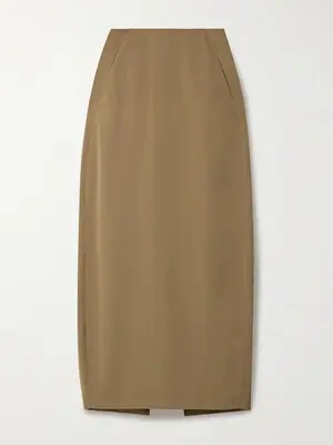 Khaite Lauson Twill Maxi Skirt
