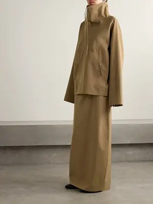 Khaite Lauson Twill Maxi Skirt
