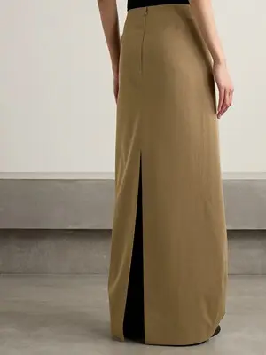 Khaite Lauson Twill Maxi Skirt