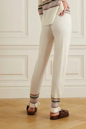 MADELEINE THOMPSON Aquarius Striped Cashmere Track Pants