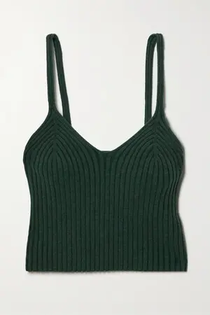 THE RANGE Cropped Ribbed Cotton-blend Tank