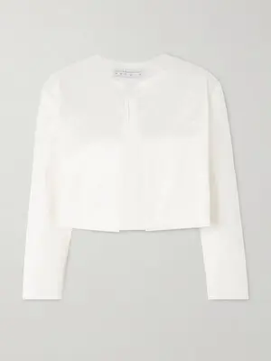 ABADIA Cropped Satin Jacket