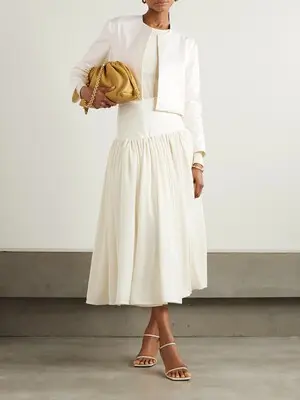 ABADIA Cropped Satin Jacket
