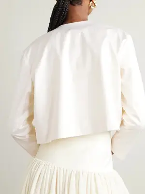 ABADIA Cropped Satin Jacket