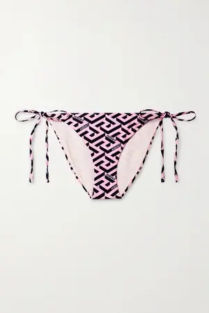 Versace La Greca Printed Bikini Bottom - Pink