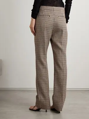 Veronica De Piante Riley Houndstooth Wool Straight-leg Pants