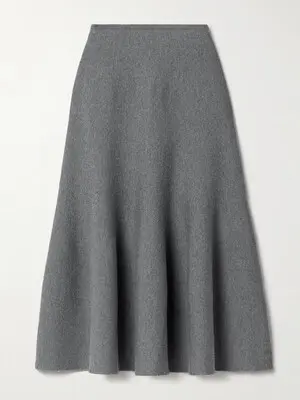 Khaite Odil Wool-blend Midi Skirt