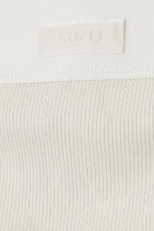 SKIMS Cotton Collection Ribbed Cotton-blend Jersey Thong