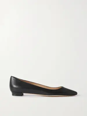 Manolo Blahnik Bb 10 Leather Flats - Black
