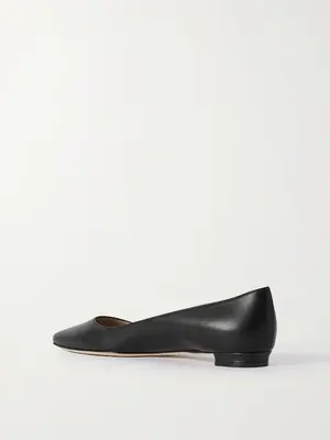 Manolo Blahnik Bb 10 Leather Flats - Black