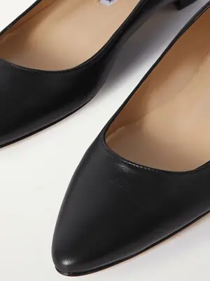Manolo Blahnik Bb 10 Leather Flats - Black