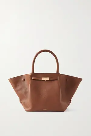DEMELLIER The New York Midi Textured-leather Tote - Brown
