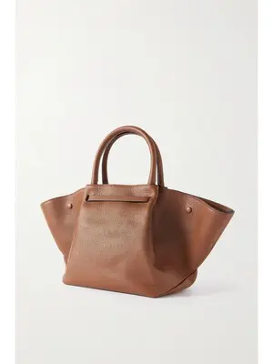 DEMELLIER The New York Midi Textured-leather Tote - Brown