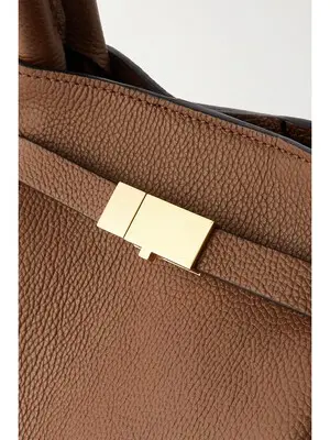 DEMELLIER The New York Midi Textured-leather Tote - Brown