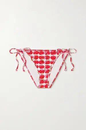 La DoubleJ Printed Bikini Bottom - Red