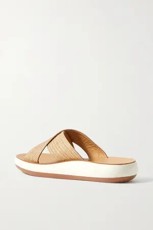 ANCIENT GREEK SANDALS Thais Woven Raffia Slides