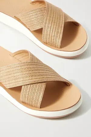 ANCIENT GREEK SANDALS Thais Woven Raffia Slides