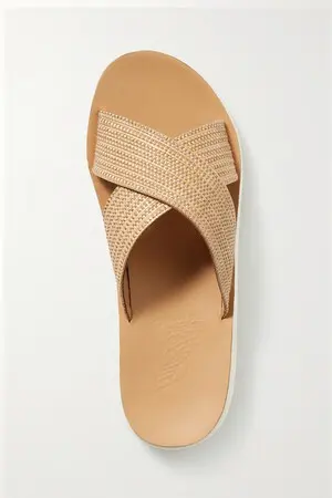 ANCIENT GREEK SANDALS Thais Woven Raffia Slides