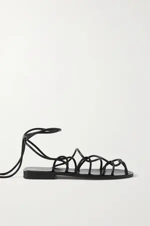 Khaite KHAITE Lyon Leather Gladiator Sandals Black