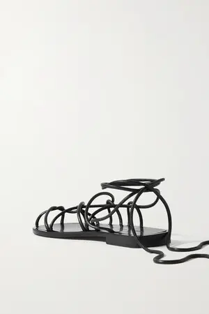 Khaite Lyon Leather Gladiator Sandals - Black