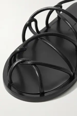 Khaite Lyon Leather Gladiator Sandals - Black