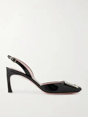 ROGER VIVIER Trompette 70 Patent-leather Slingback Pumps