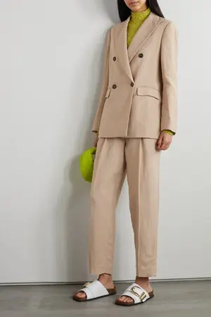 Brunello Cucinelli Double-breasted Linen Blazer