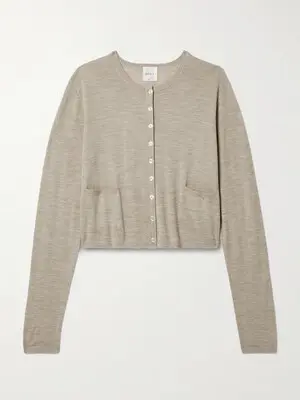 LESET James Cropped Wool Cardigan