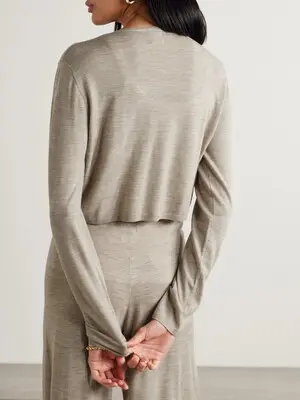 LESET James Cropped Wool Cardigan