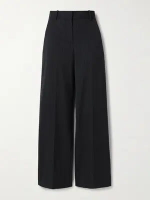 Veronica De Piante Anya Pinstriped Wide-leg Wool Pants