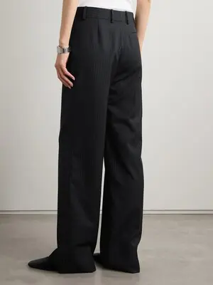 Veronica De Piante Anya Pinstriped Wide-leg Wool Pants