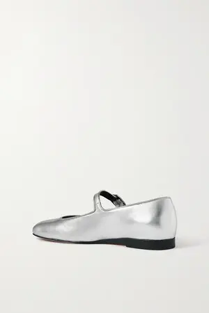 Le Monde Beryl Metallic Leather Mary Jane Flats