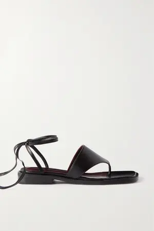Staud Alexandre Leather Sandals - Black