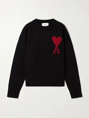 AMI Paris Net Sustain Adc Intarsia Wool Sweater