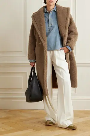 Max Mara Teddy Bear Icon Oversized Camel Hair And Silk-blend Coat - Brown