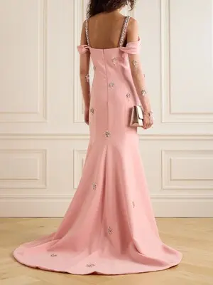 Sabina Bilenko Cold-shoulder Gown And Gloves Set