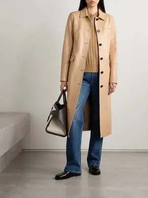 Veronica De Piante Kate Textured-leather Coat