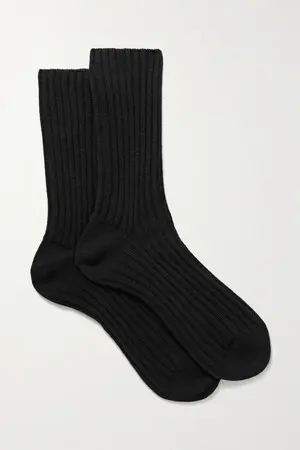 THE ROW Calf Ribbed Cashmere Socks