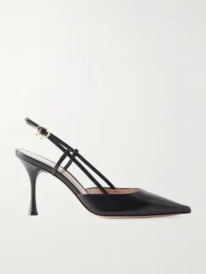 GIANVITO ROSSI Ascent 85 Leather Slingback Pumps - Black