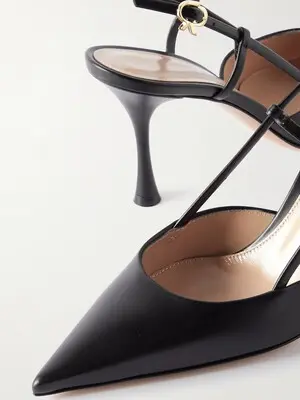 GIANVITO ROSSI Ascent 85 Leather Slingback Pumps - Black