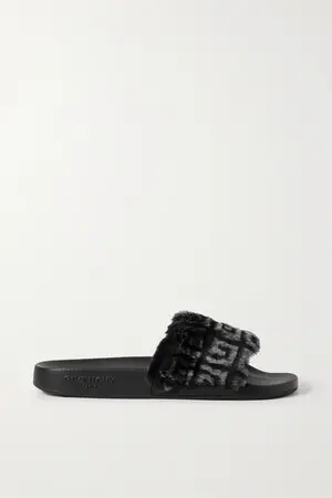 Givenchy Logo-print Shearling Slides