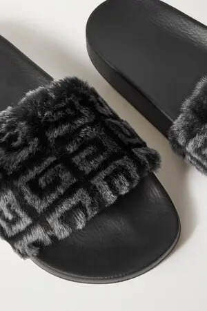 Givenchy Logo-print Shearling Slides